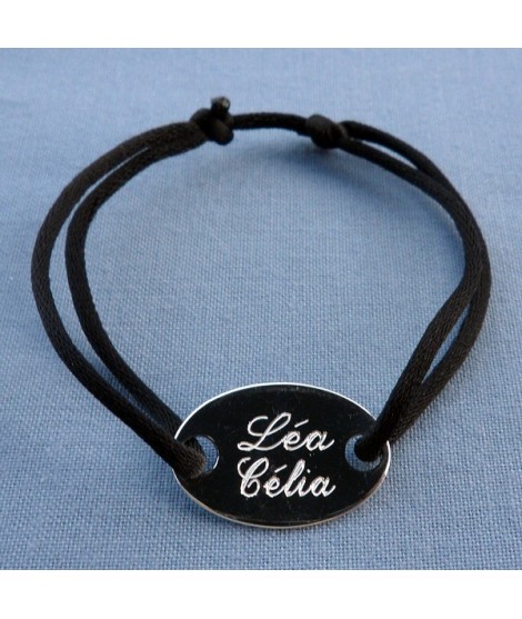 Bracelet Noa ovale en argent ou plaqué or avec gravure